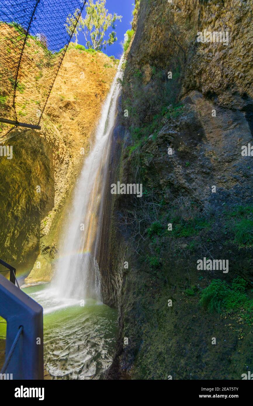View of the Tanur waterfall, in the Ayun Stream Nature Reserve, Upper ...