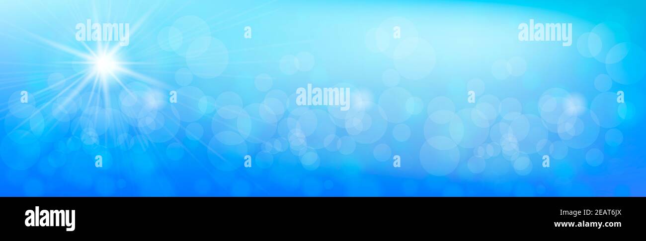 Panoramic sunny background in soft blue color - illustration Stock ...