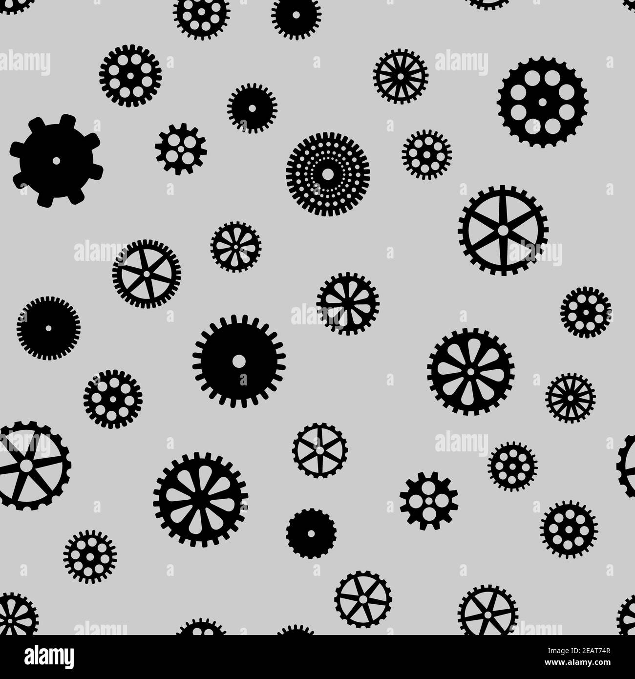 abstract black flat gears seamless pattern Stock Photo - Alamy