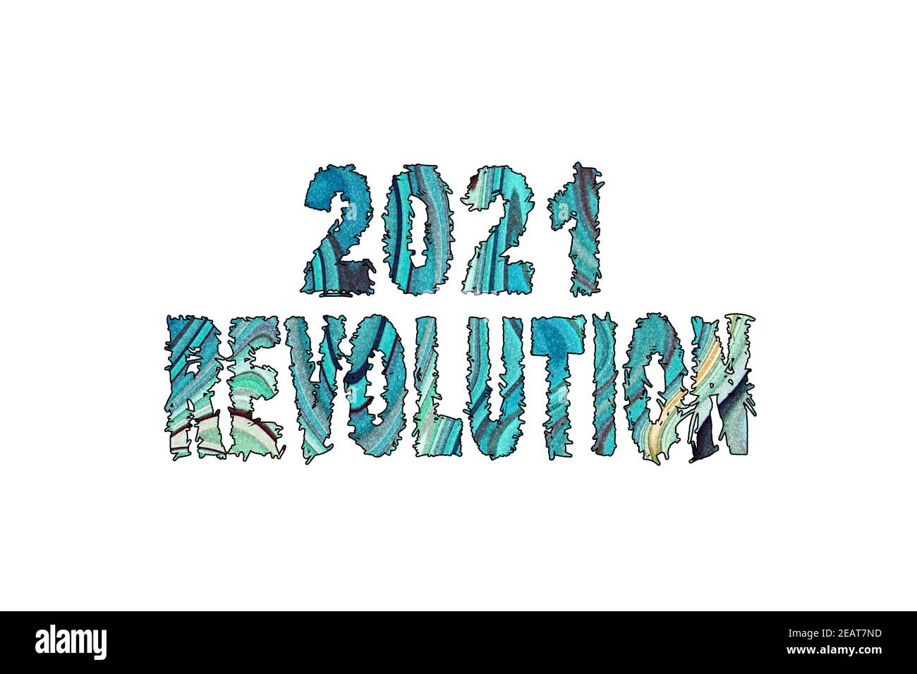 Revolution 2021, Banner, Poster and Sticker, with clipping path Stock ...