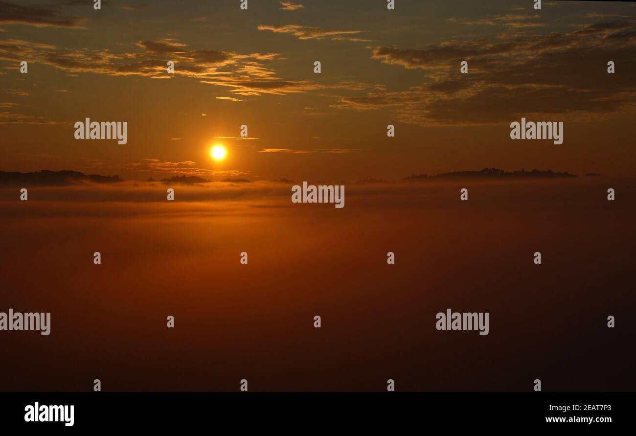 Beautiful fog in morning above hi-res stock photography and images - Alamy