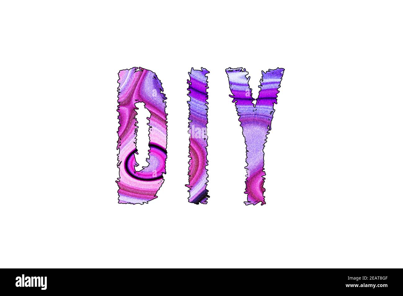 DIY word, Banner, Poster and Sticker, with clipping path Stock Photo ...