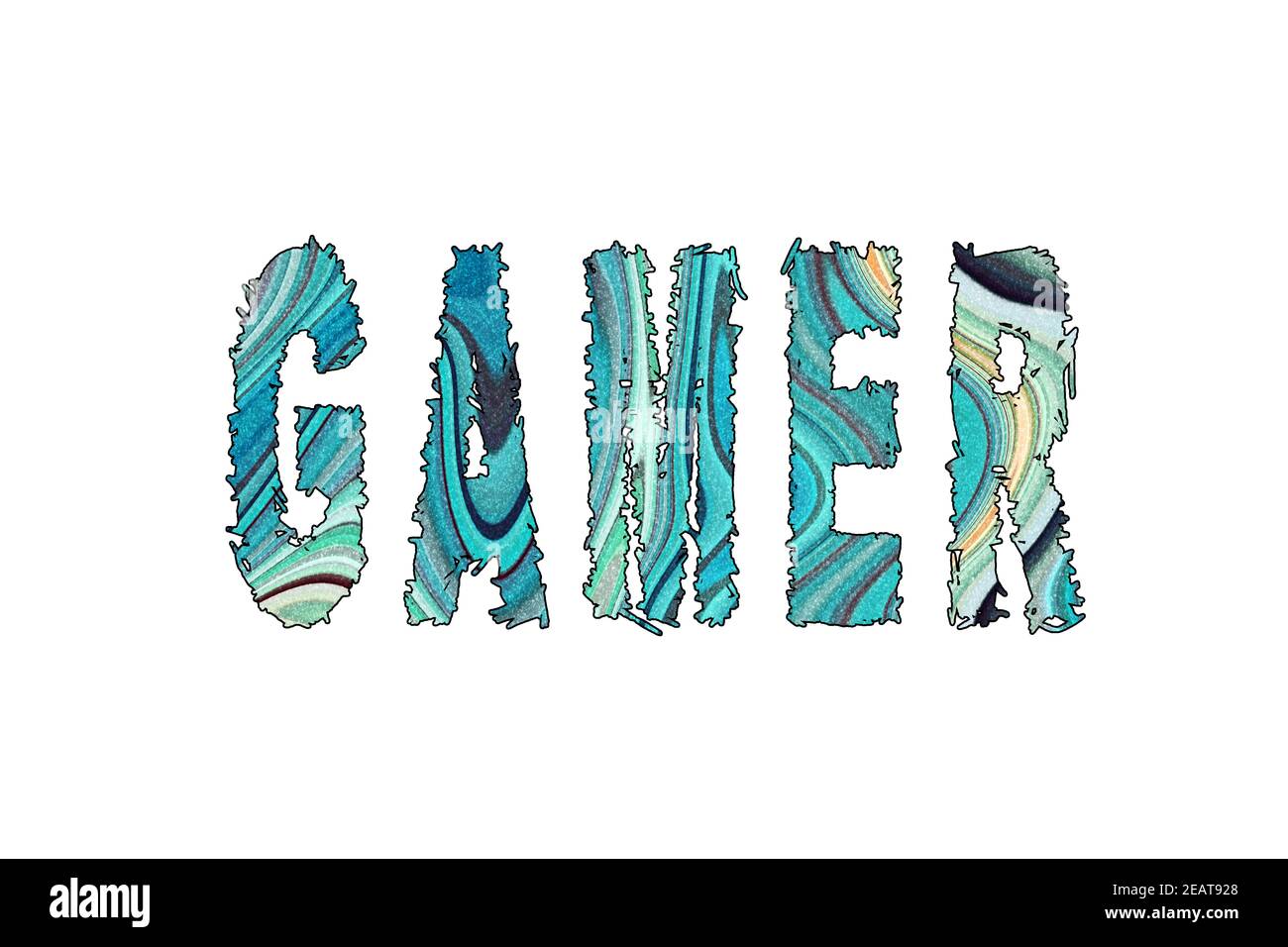 Gamer word, Banner, Poster and Sticker, with clipping path Stock Photo ...