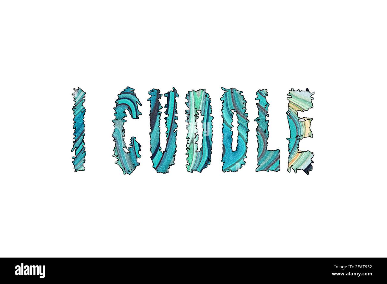I cuddle word, Banner, Poster and Sticker, with clipping path Stock ...