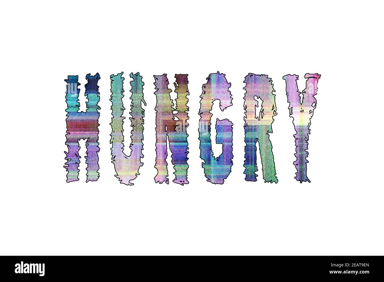 Hungry word, Banner, Poster and Sticker, with clipping path Stock Photo ...
