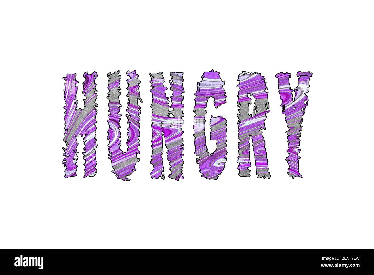 Hungry word, Banner, Poster and Sticker, with clipping path Stock Photo ...