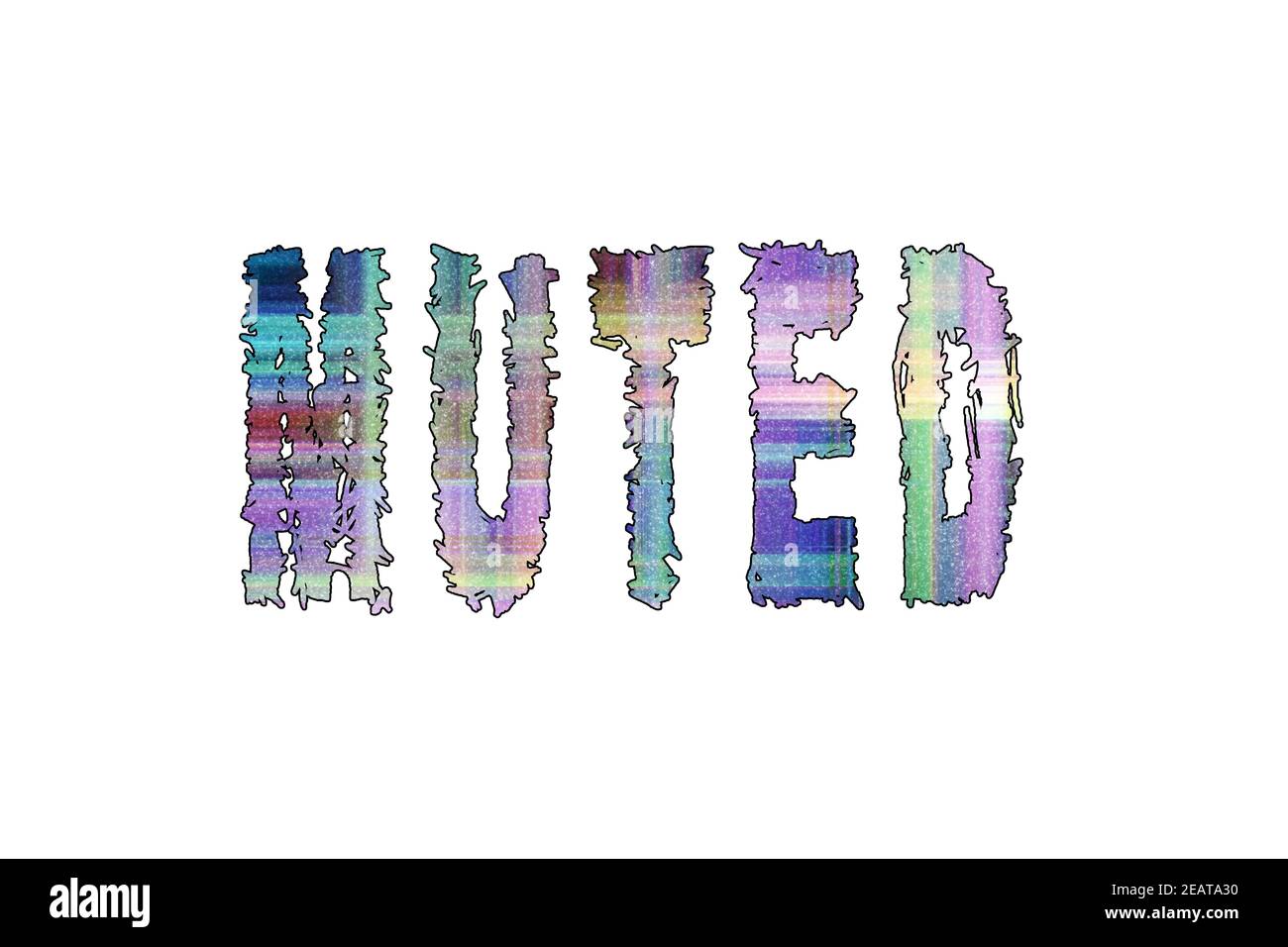 Muted word, Banner, Poster and Sticker, with clipping path Stock Photo ...