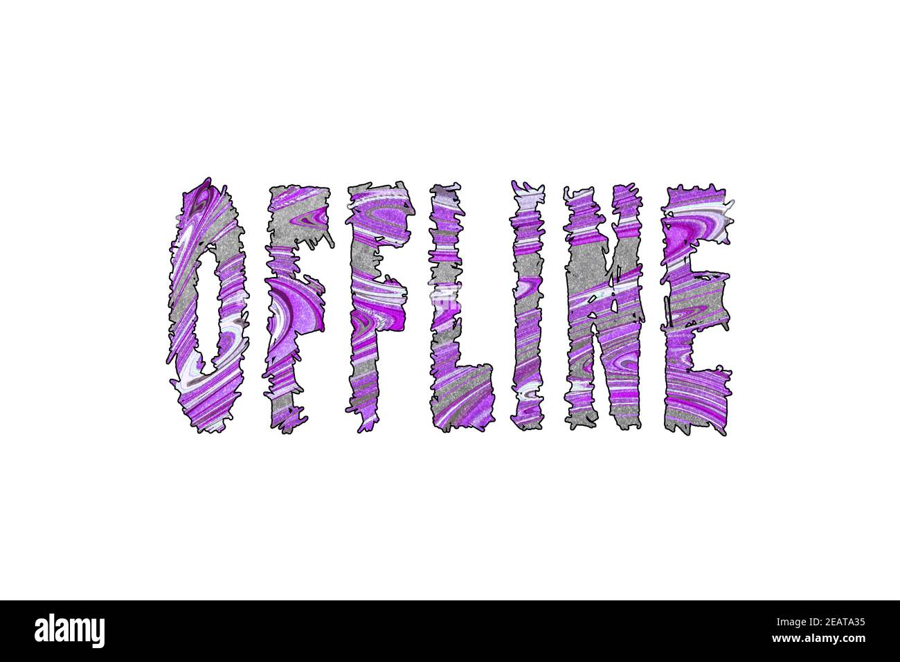 Offline word, Banner, Poster and Sticker, with clipping path Stock ...