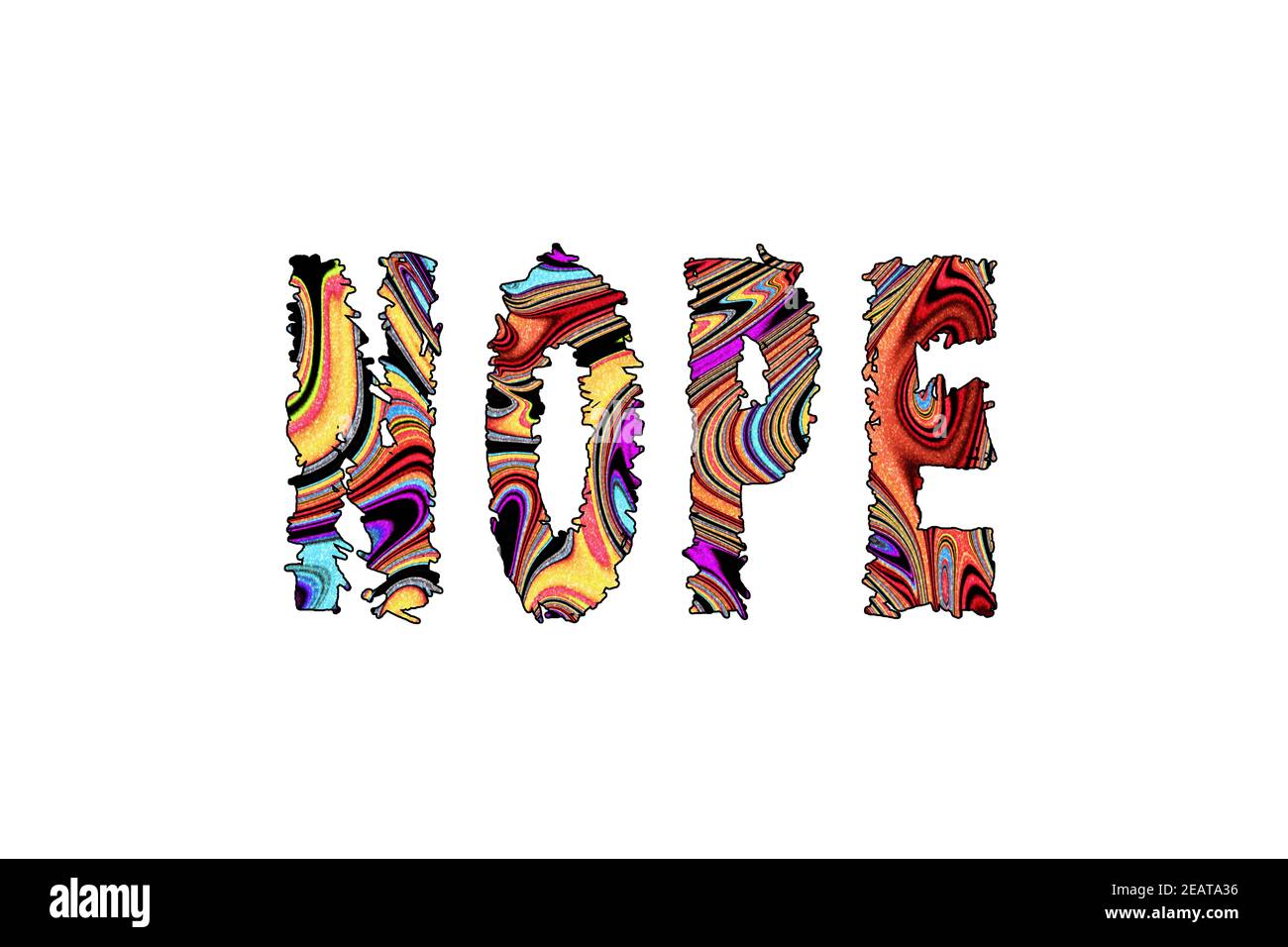 Nope word, Banner, Poster and Sticker, with clipping path Stock Photo ...