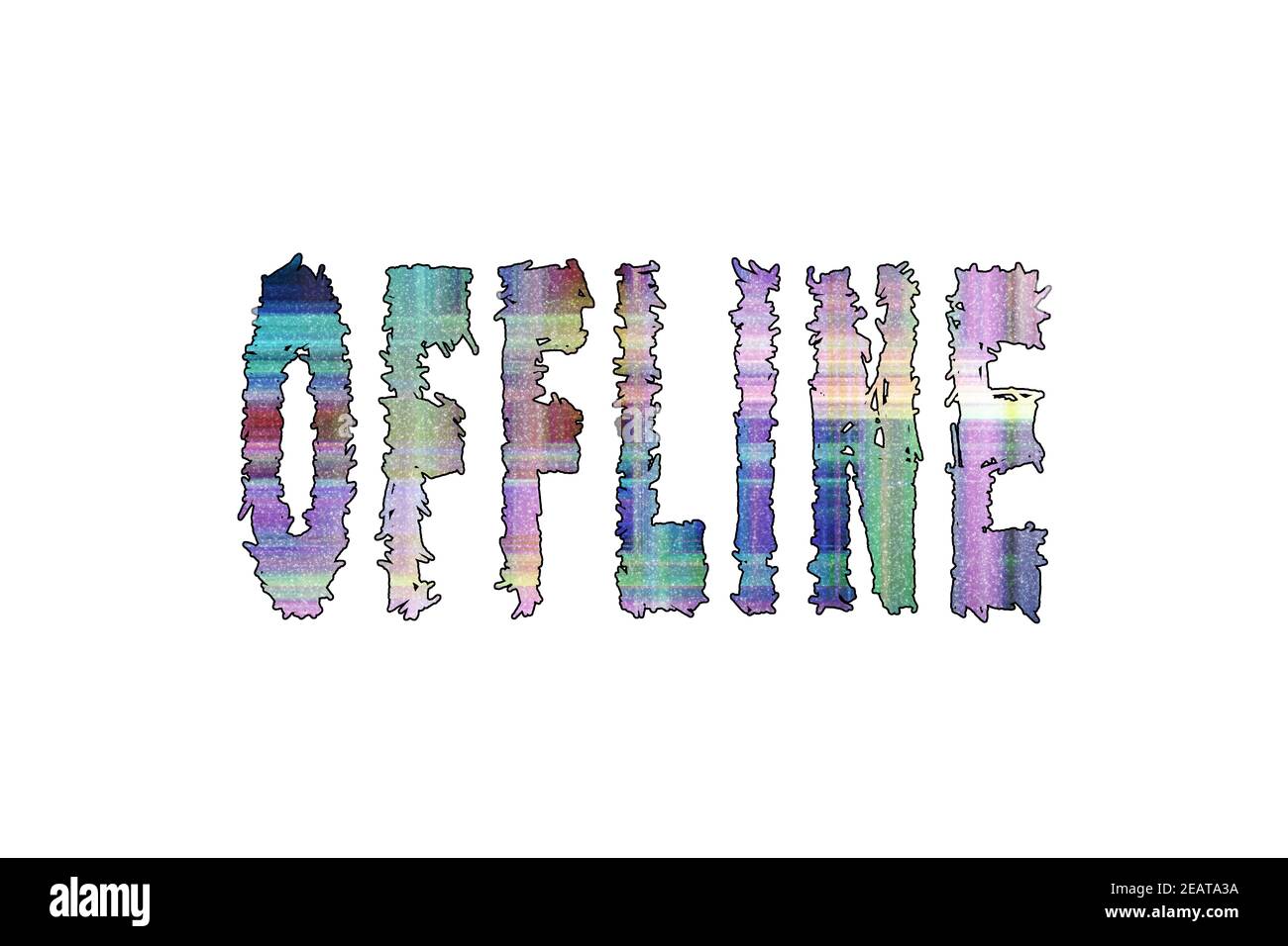 Offline word, Banner, Poster and Sticker, with clipping path Stock ...