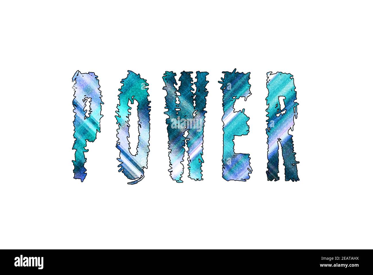 Power word, Banner, Poster and Sticker, with clipping path Stock Photo ...