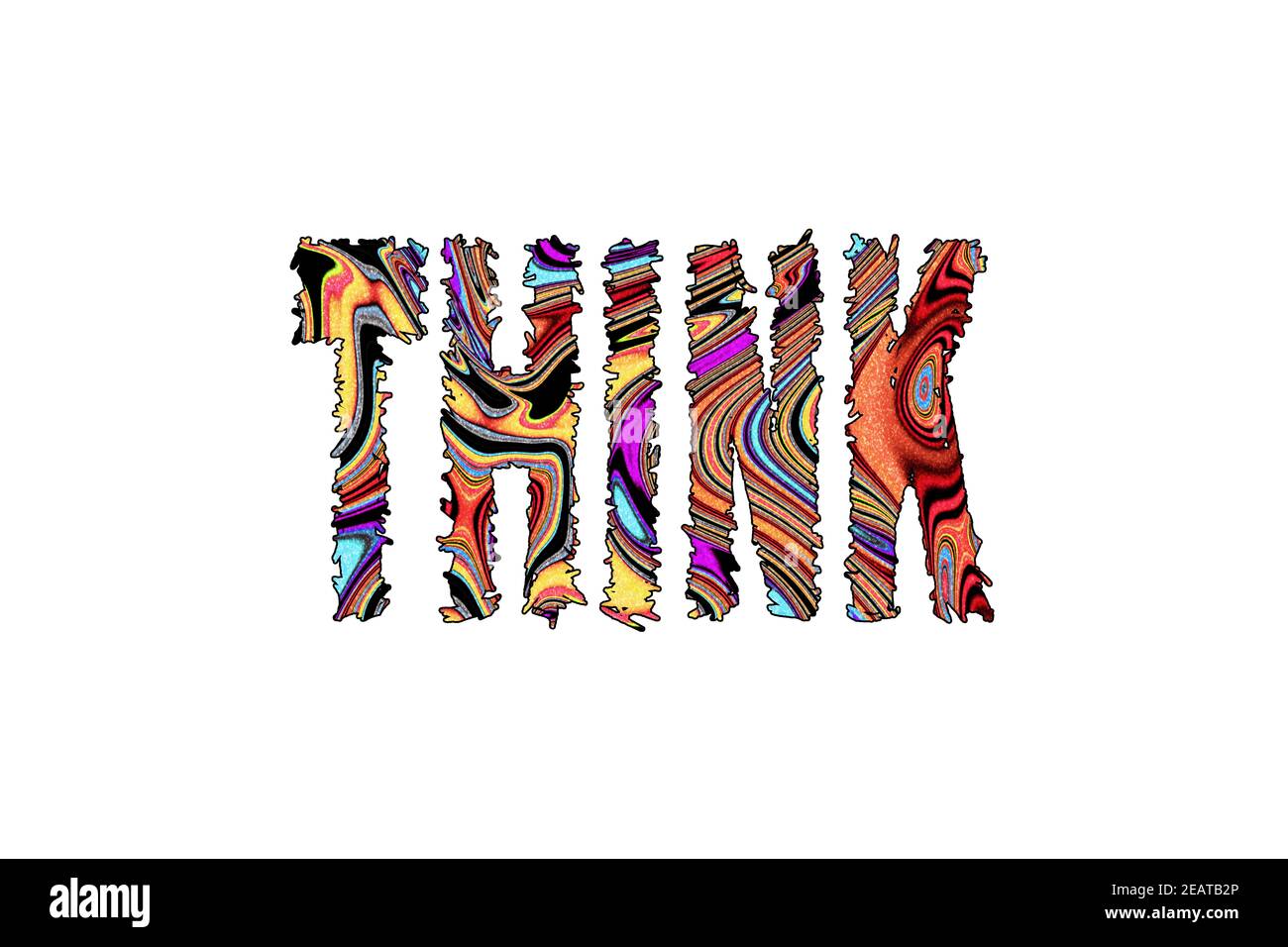 Think, Banner, Poster and Sticker, with clipping path Stock Photo - Alamy