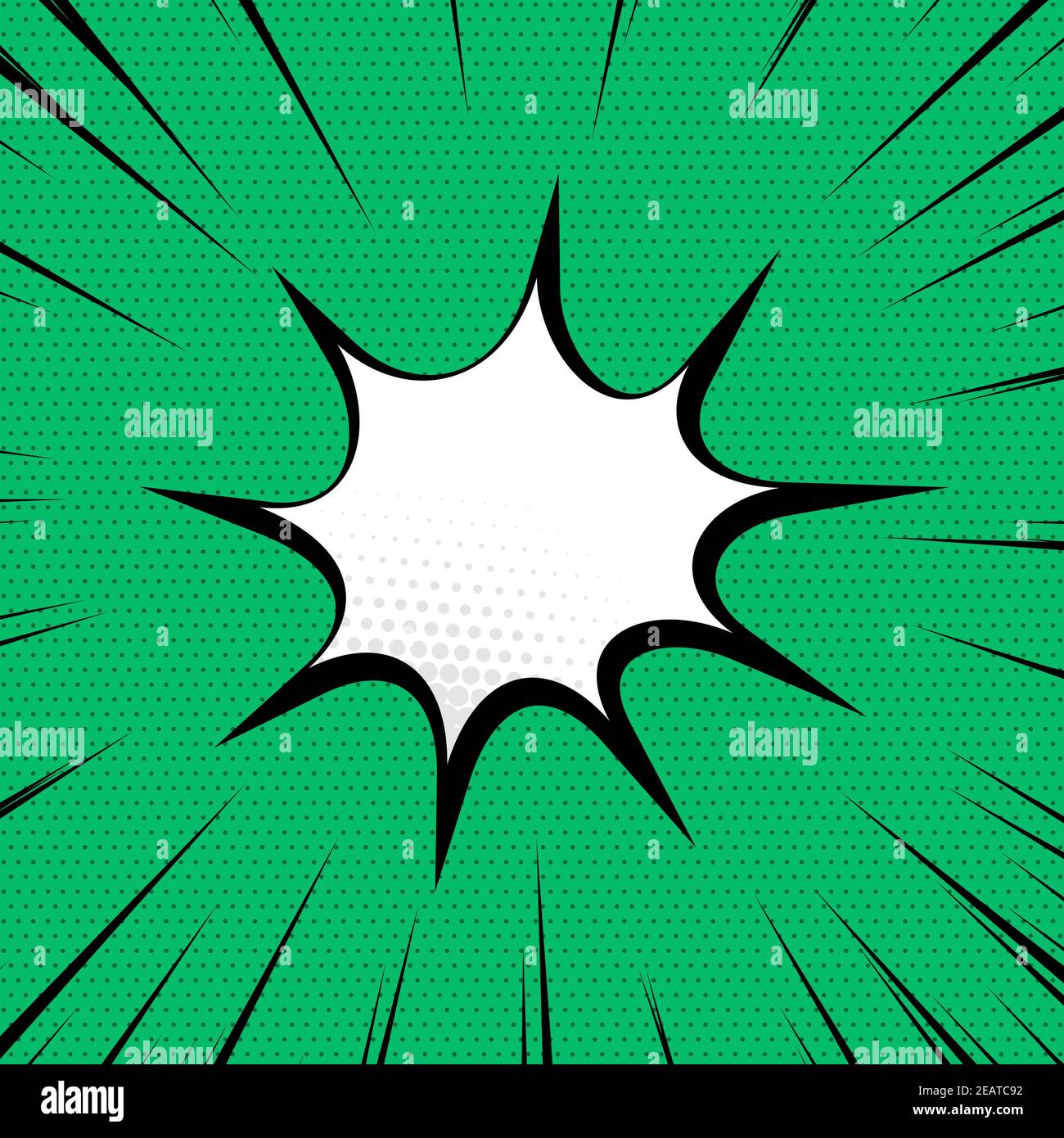 Panoramic green comic zoom with lines Stock Photo - Alamy