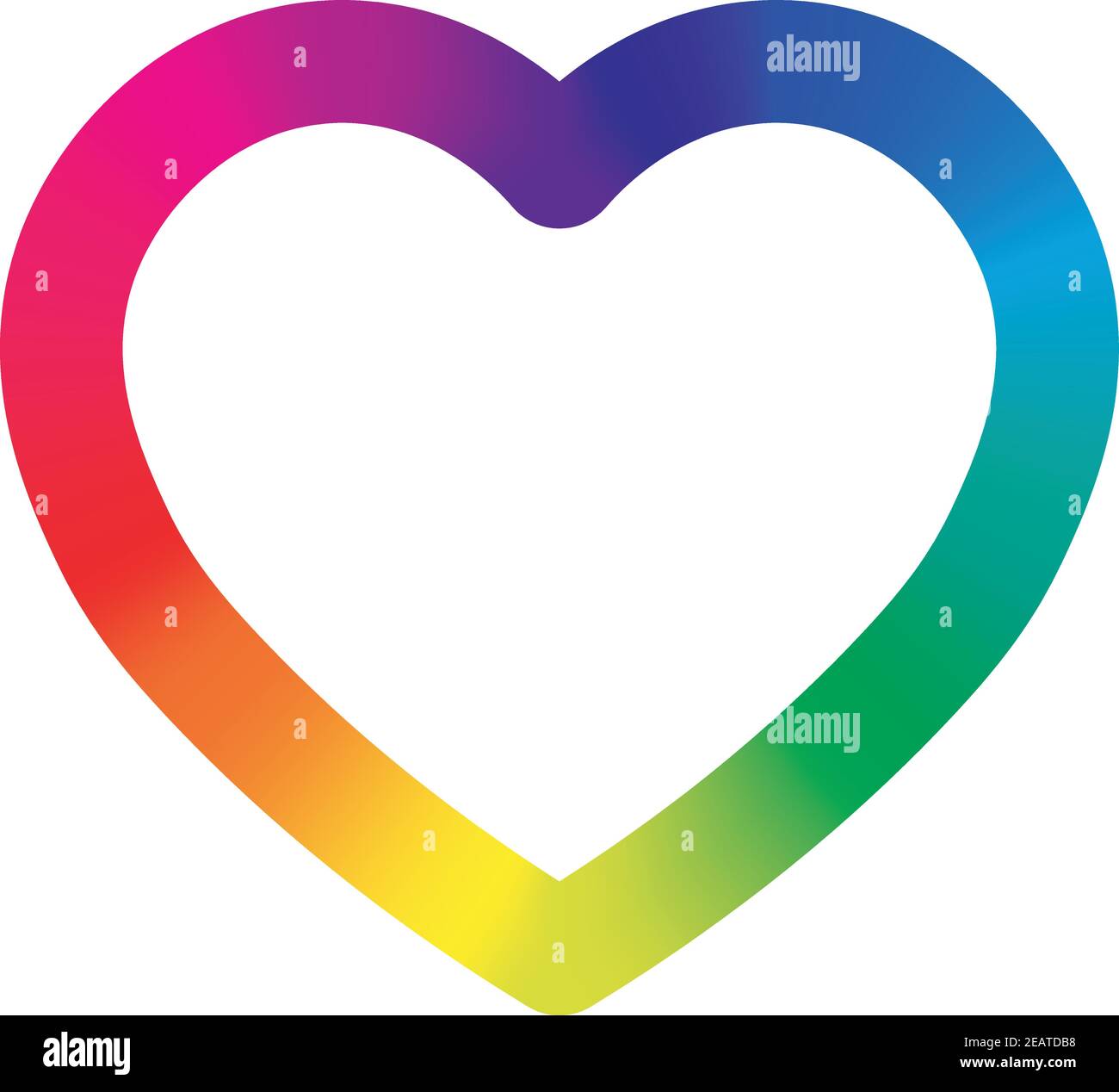 Rainbow spectrum heart. Symbol of love, marriage, partnership or ...