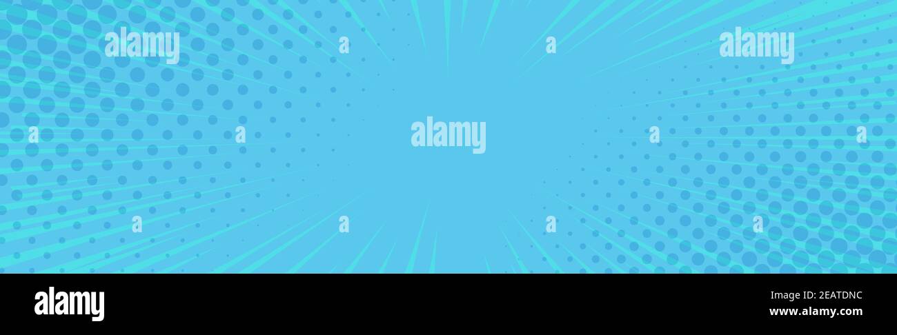 Panoramic blue comic zoom with lines Stock Photo - Alamy