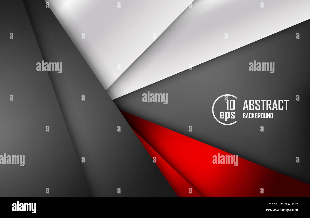 Red Triangle Vector Background Geometric Overlap Layer On Black Space For Text And Background