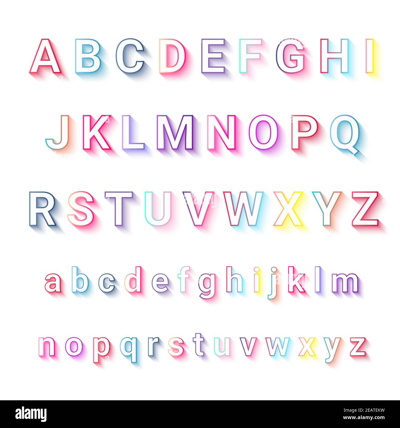 Colorful outline alphabet A to Z Stock Vector Image & Art - Alamy