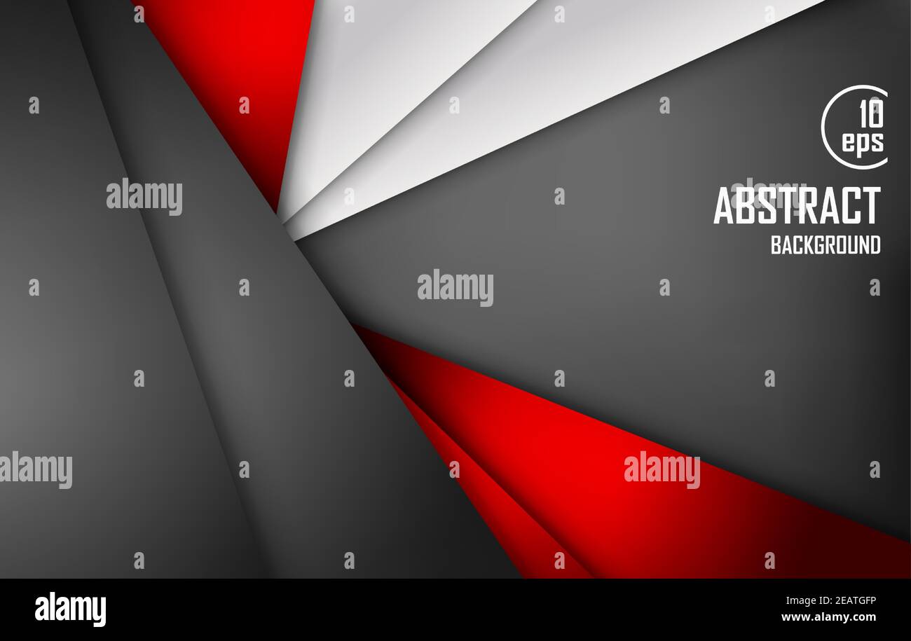 Red triangle vector background geometric overlap layer on black space for text and background ...