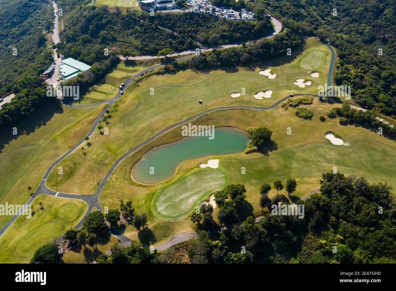 Top view of golf court by the sea Stock Photo - Alamy
