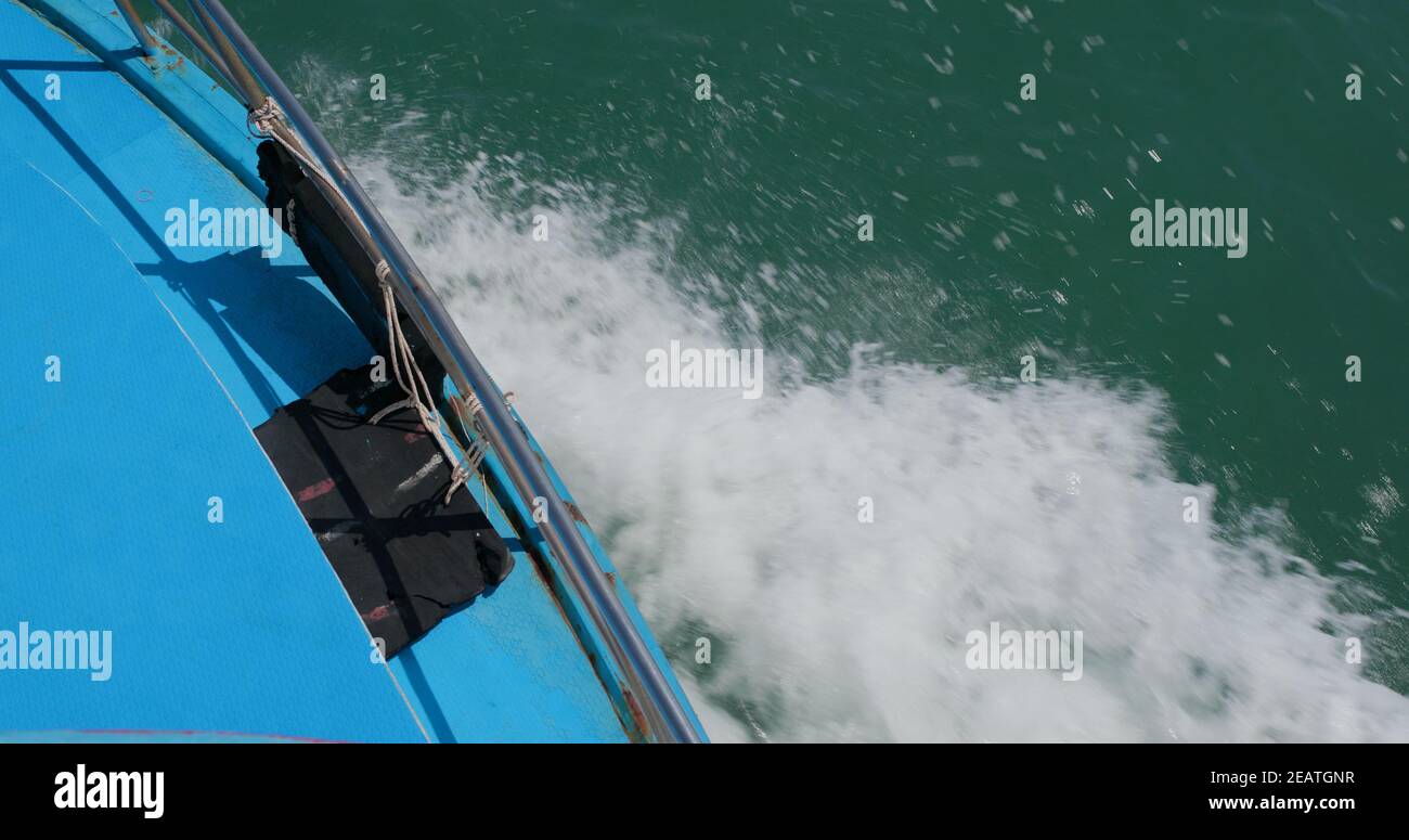 Water wave by Motor cruise ship Stock Photo - Alamy