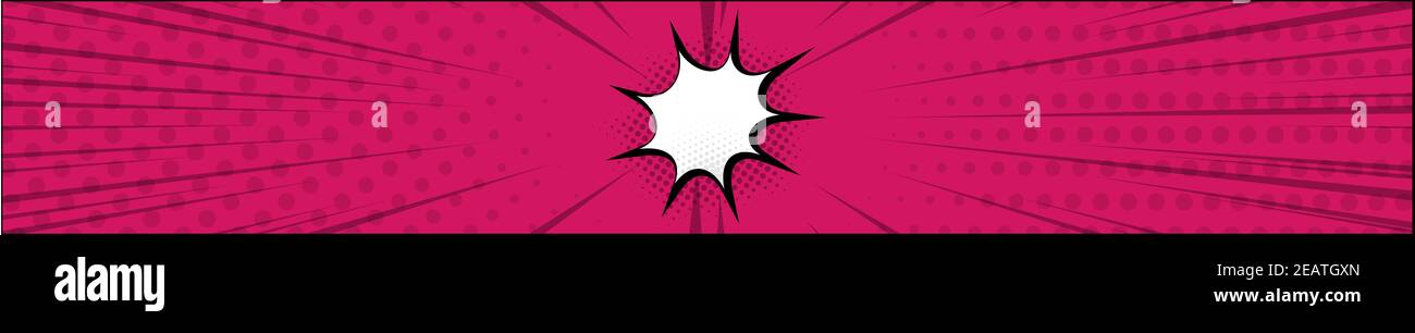 Red comic zoom with lines, dots and white elements Stock Photo - Alamy