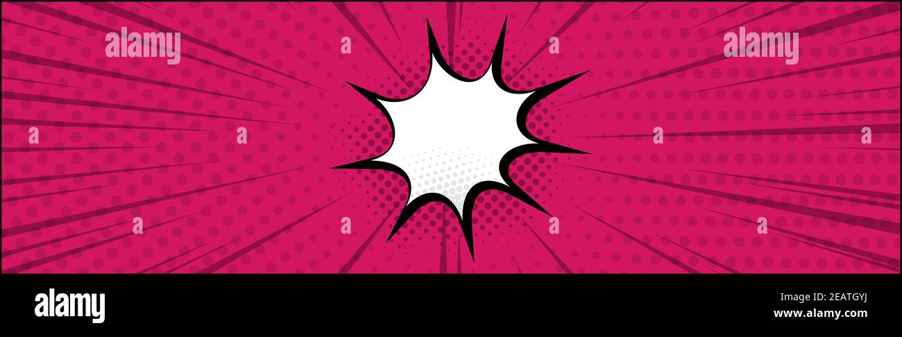 Red comic zoom with lines, dots and white elements Stock Photo - Alamy
