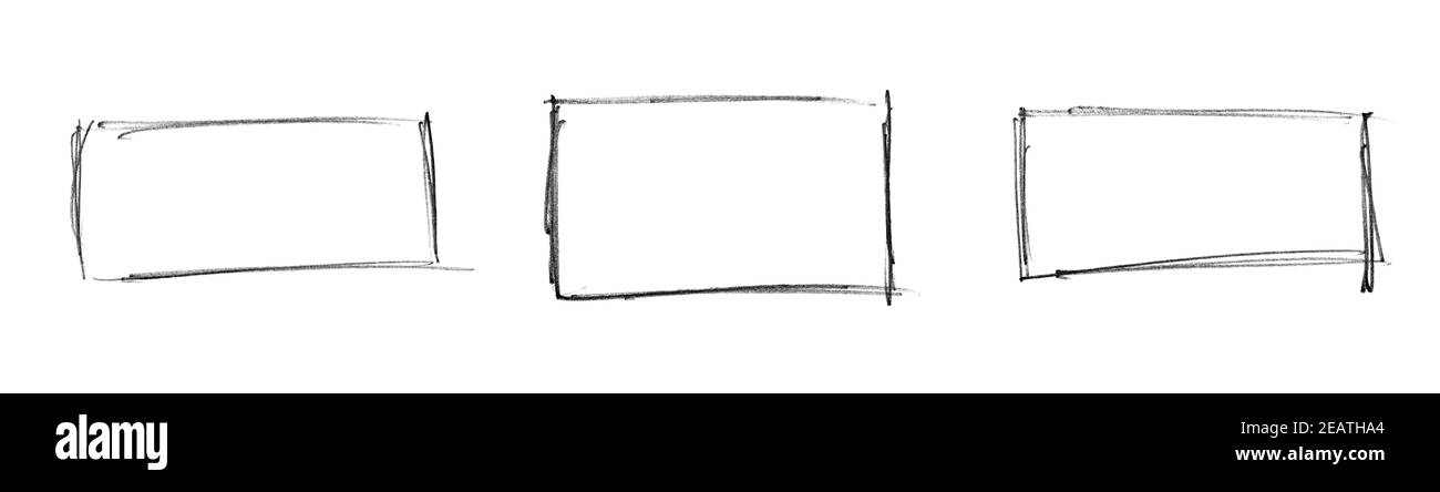 Sketch of 3 frames made with pencil Stock Photo - Alamy