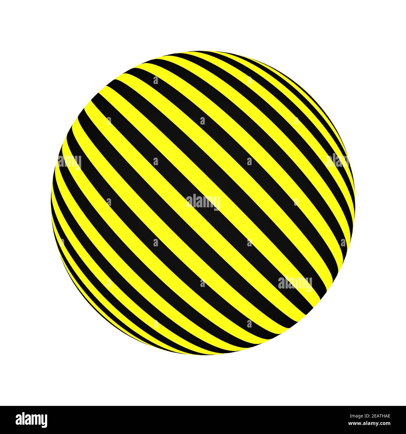 3D illustration of black and yellow striped ball Stock Photo - Alamy