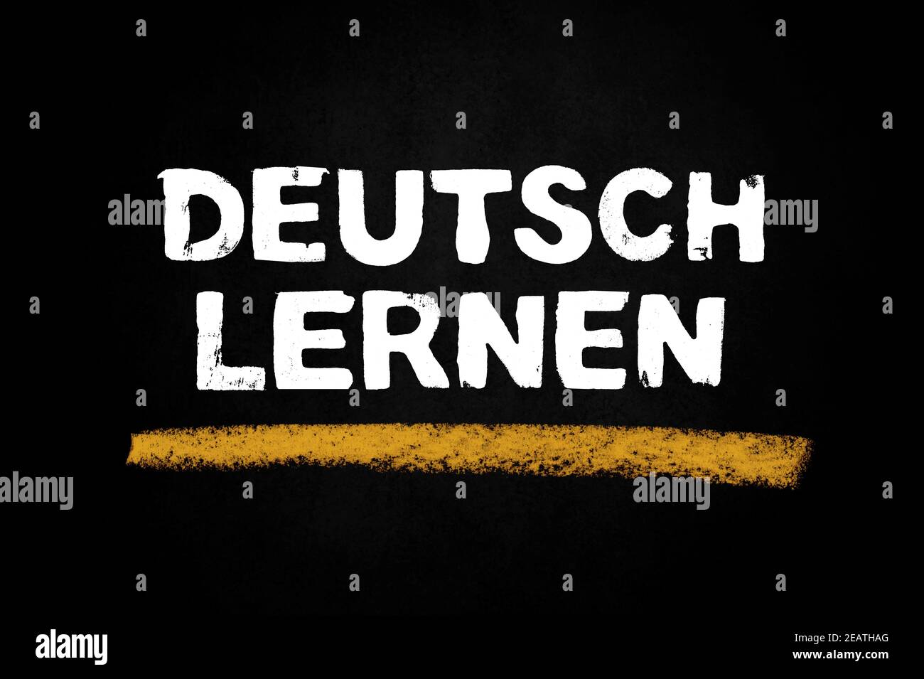 Black chalkboard showing: Learn german in german language Stock Photo ...
