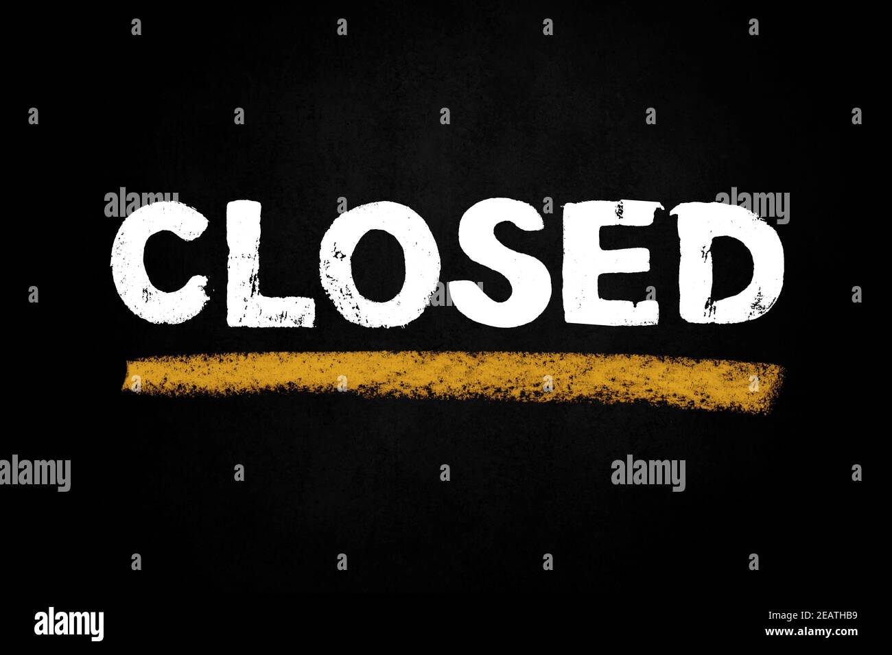 Black chalkboard showing: Closed Stock Photo - Alamy