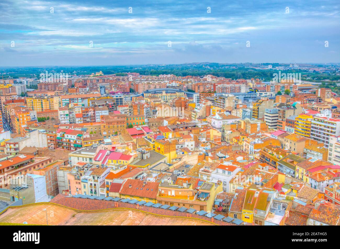 Aerial view of spanish city Lleida Stock Photo - Alamy