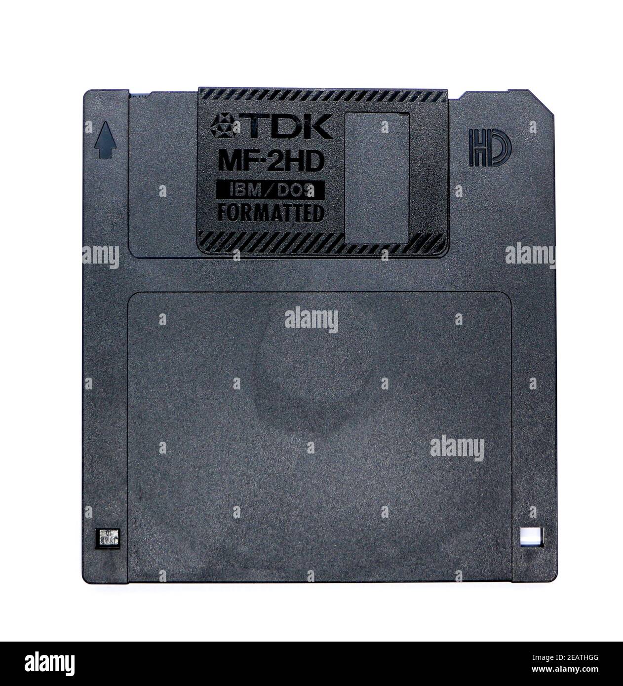 Photo of Old used TDK formatted HD micro floppy disk on a white ...