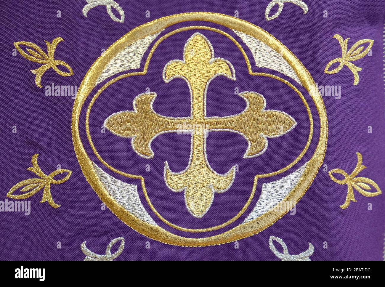 Cross, detail of church vestment made by the Sisters of Charity of ...