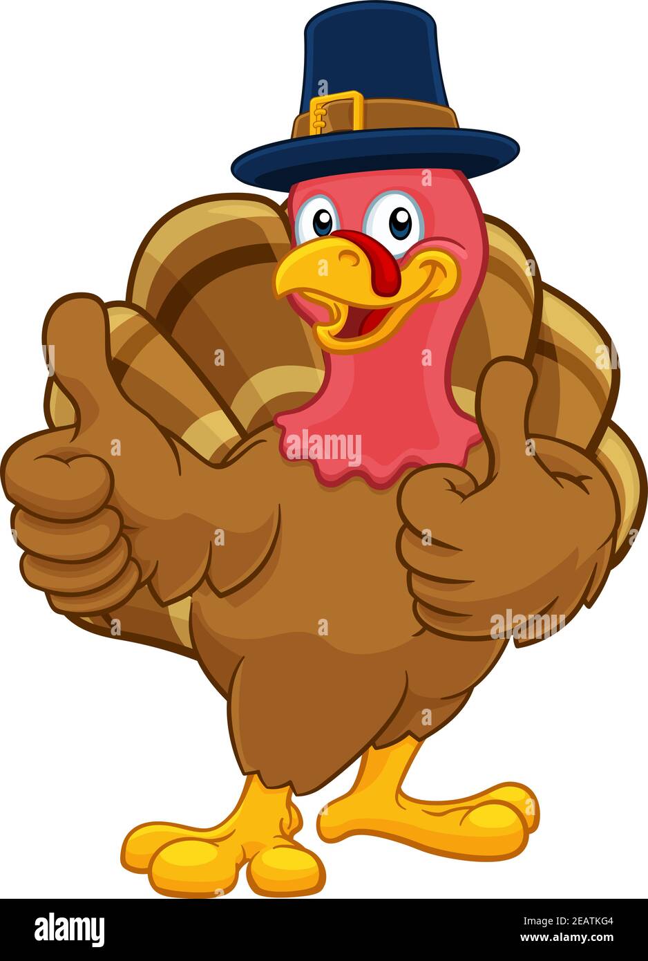 Turkey Pilgrim Hat Thanksgiving Cartoon Character Stock Vector Image ...