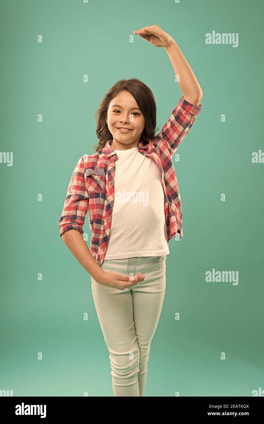 happy ballerina demonstrate hand position. young talented dancer ...