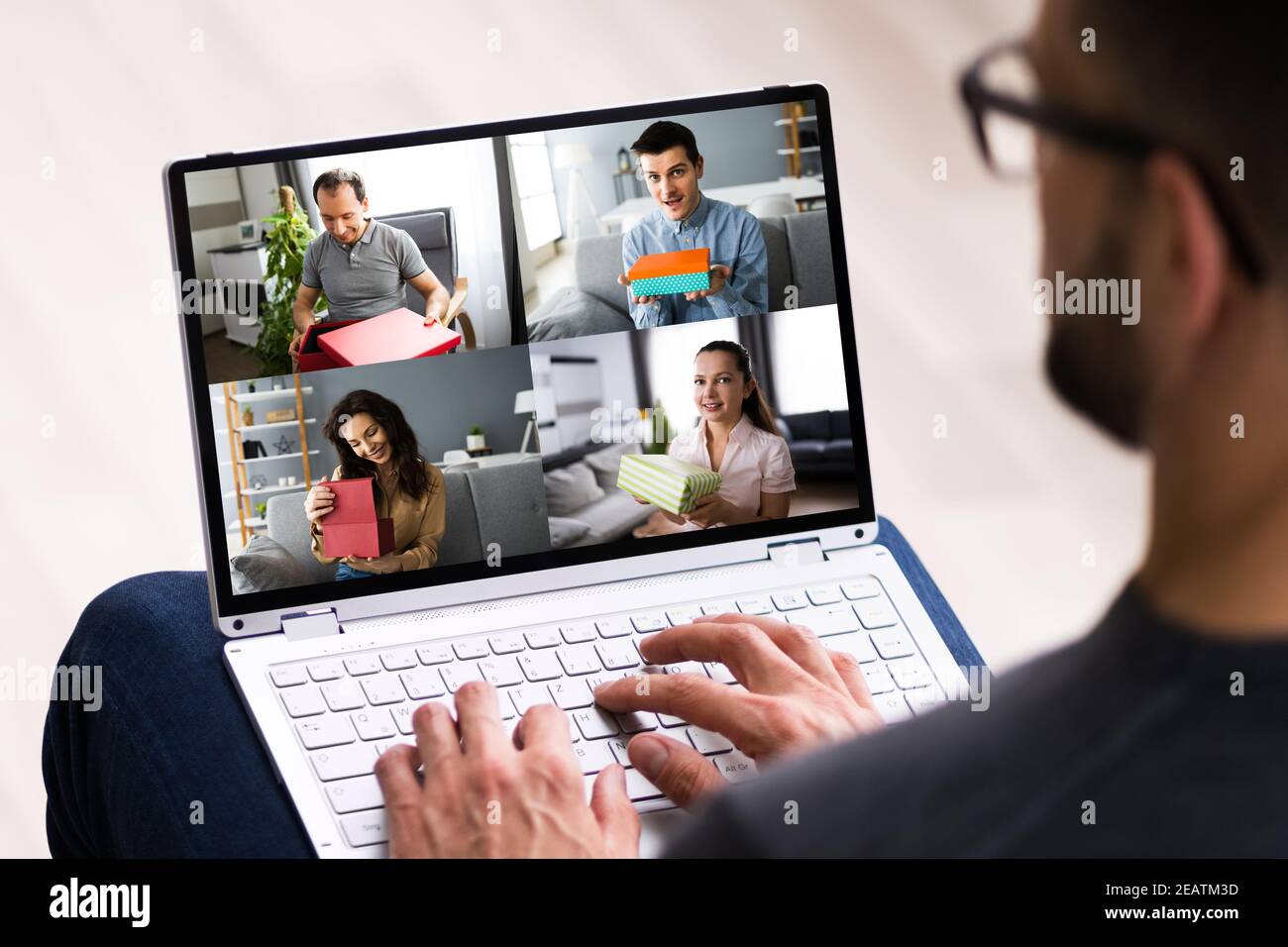 Work From Home Video Conference Call Stock Photo - Alamy