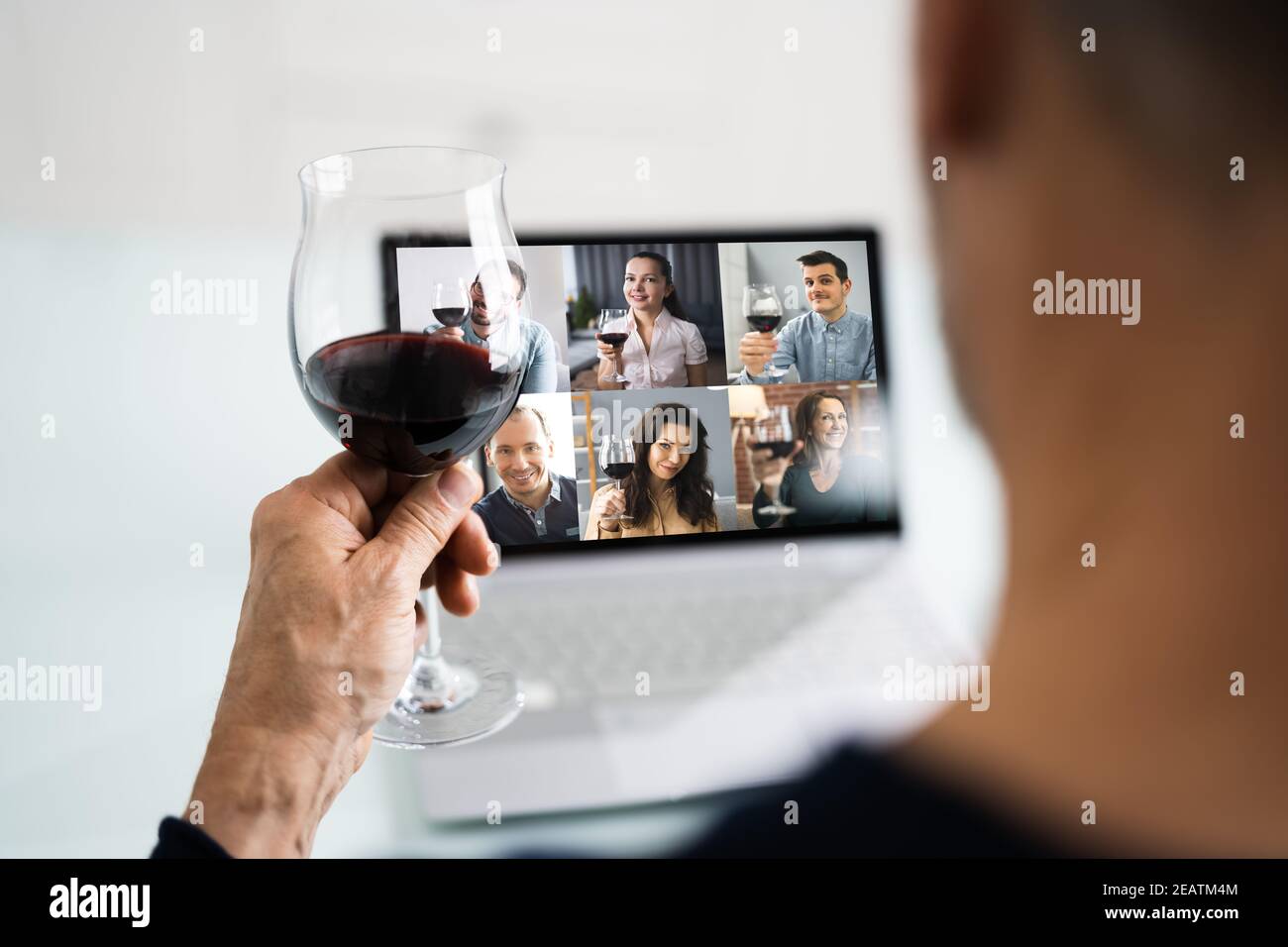 Virtual Wine Tasting Party Event Online Stock Photo - Alamy