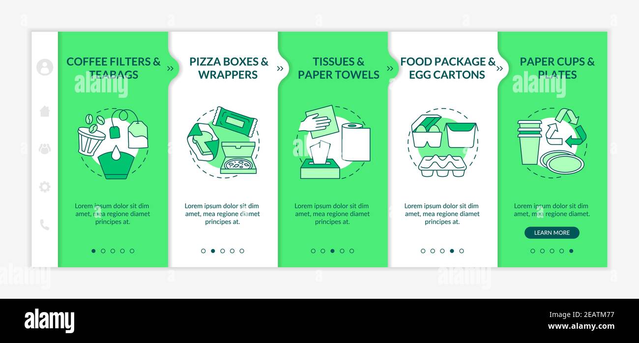 Food-spoiled paper-based waste onboarding vector template Stock Vector Image & Art - Alamy