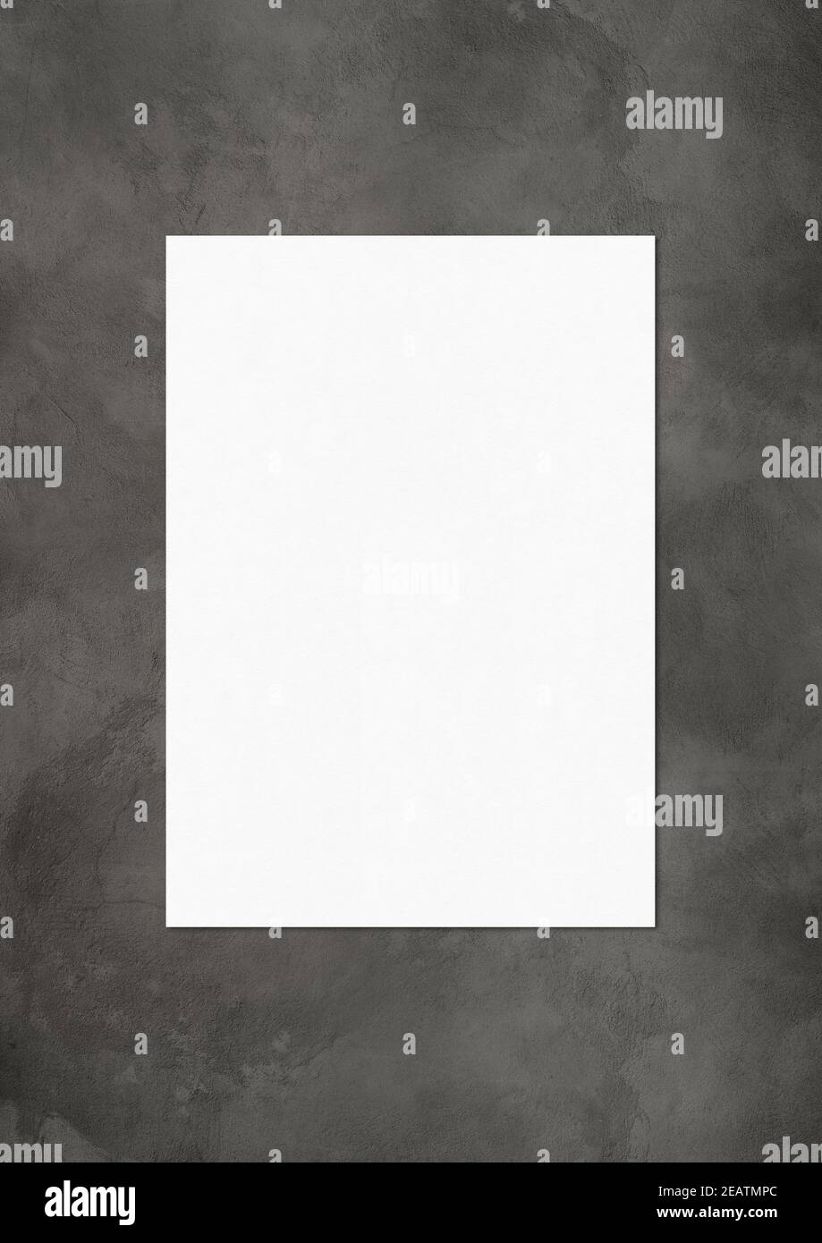 Blank White A4 paper sheet mockup template on dark concrete background ...