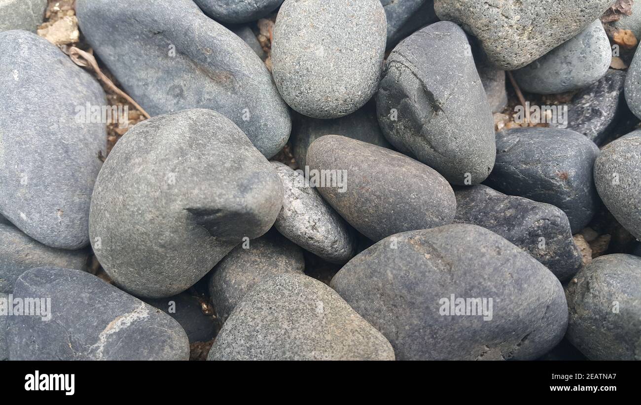 Rock Pebbles, small, rounded, smooth rocks. Texture background for text ...
