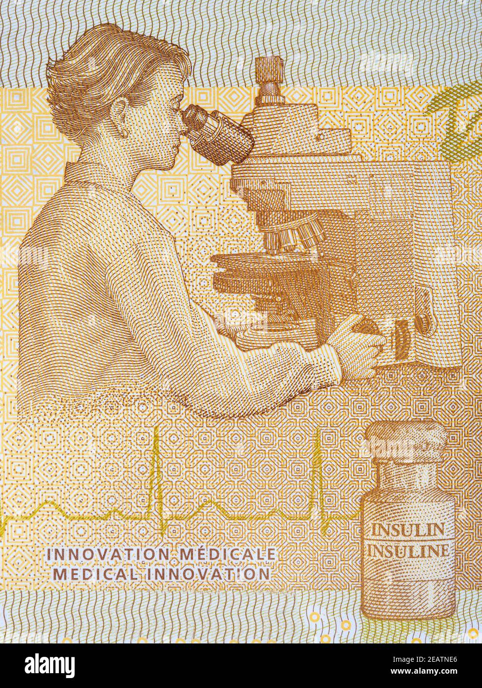Medical research from Canadian money Stock Photo - Alamy