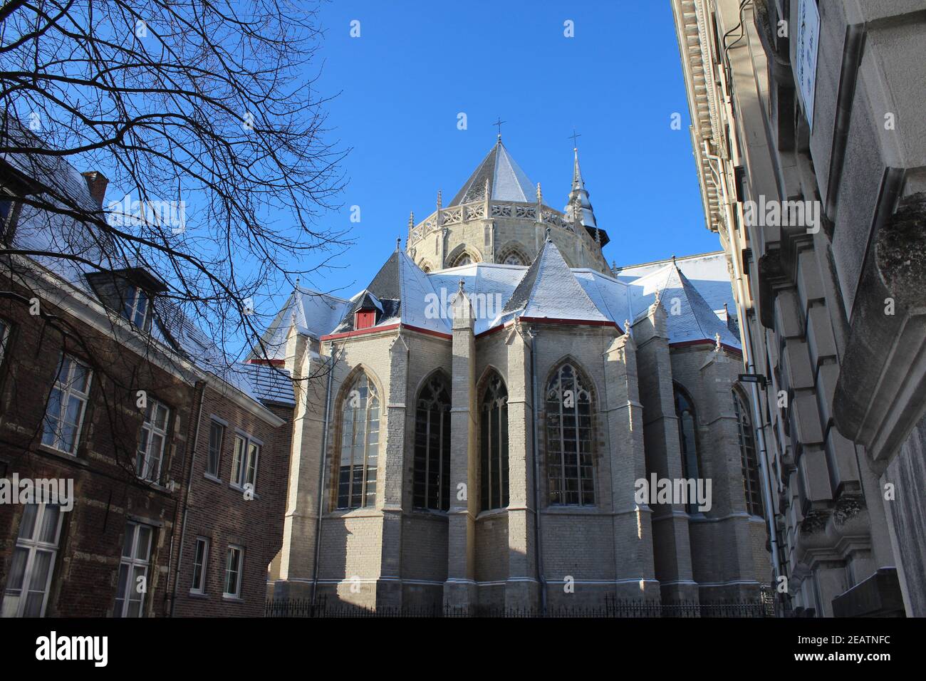 Exterior view of the church of St. Martin (Sint Martinus Kerk) in Aalst ...