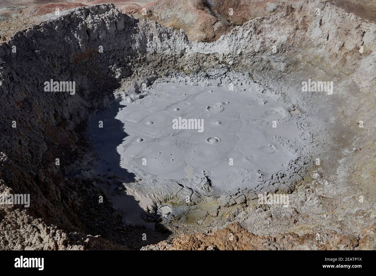 mud geyser of the sol de manana, a geo thermal area of volcanic ...