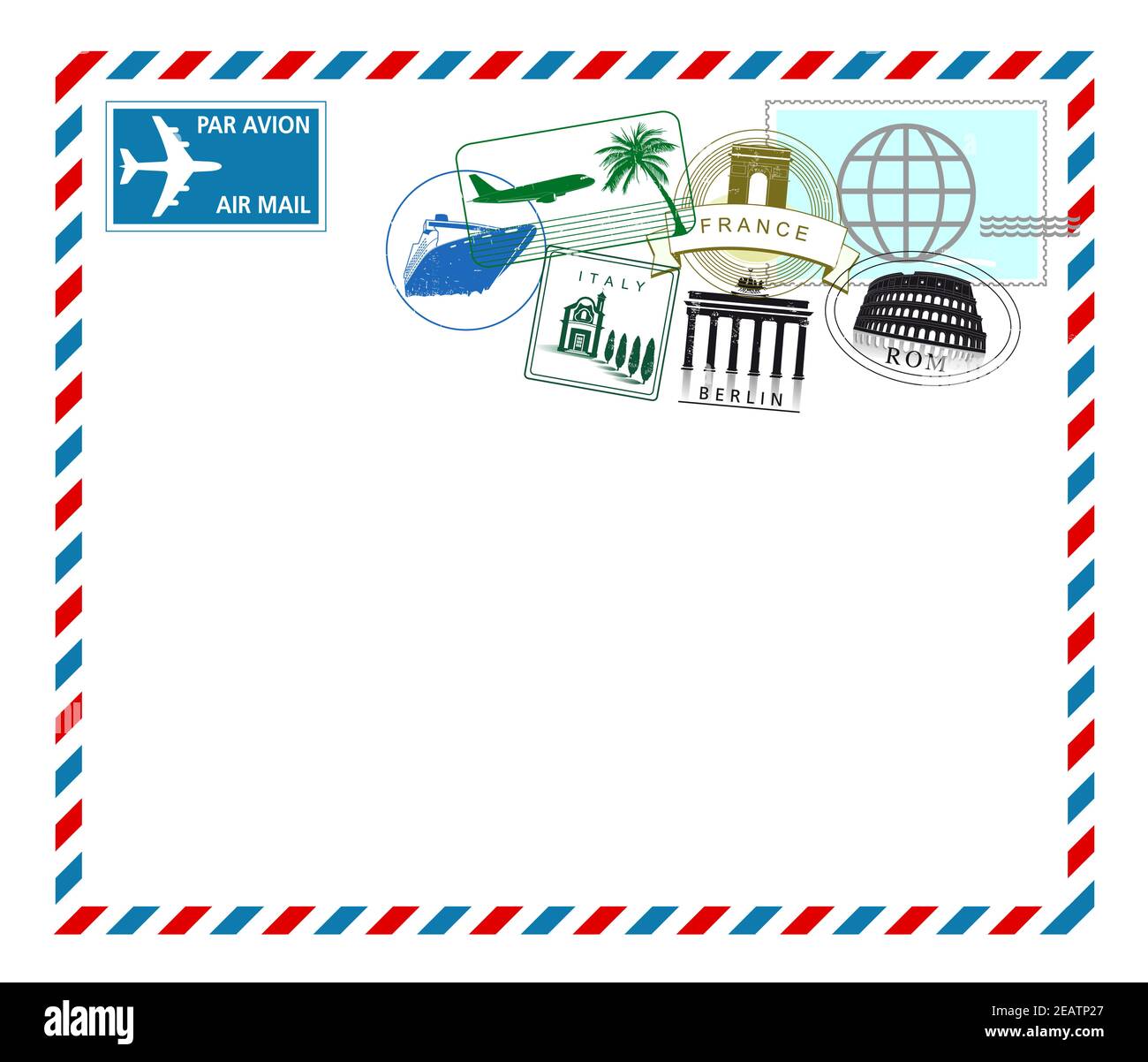 Air mail sticker hi-res stock photography and images - Alamy