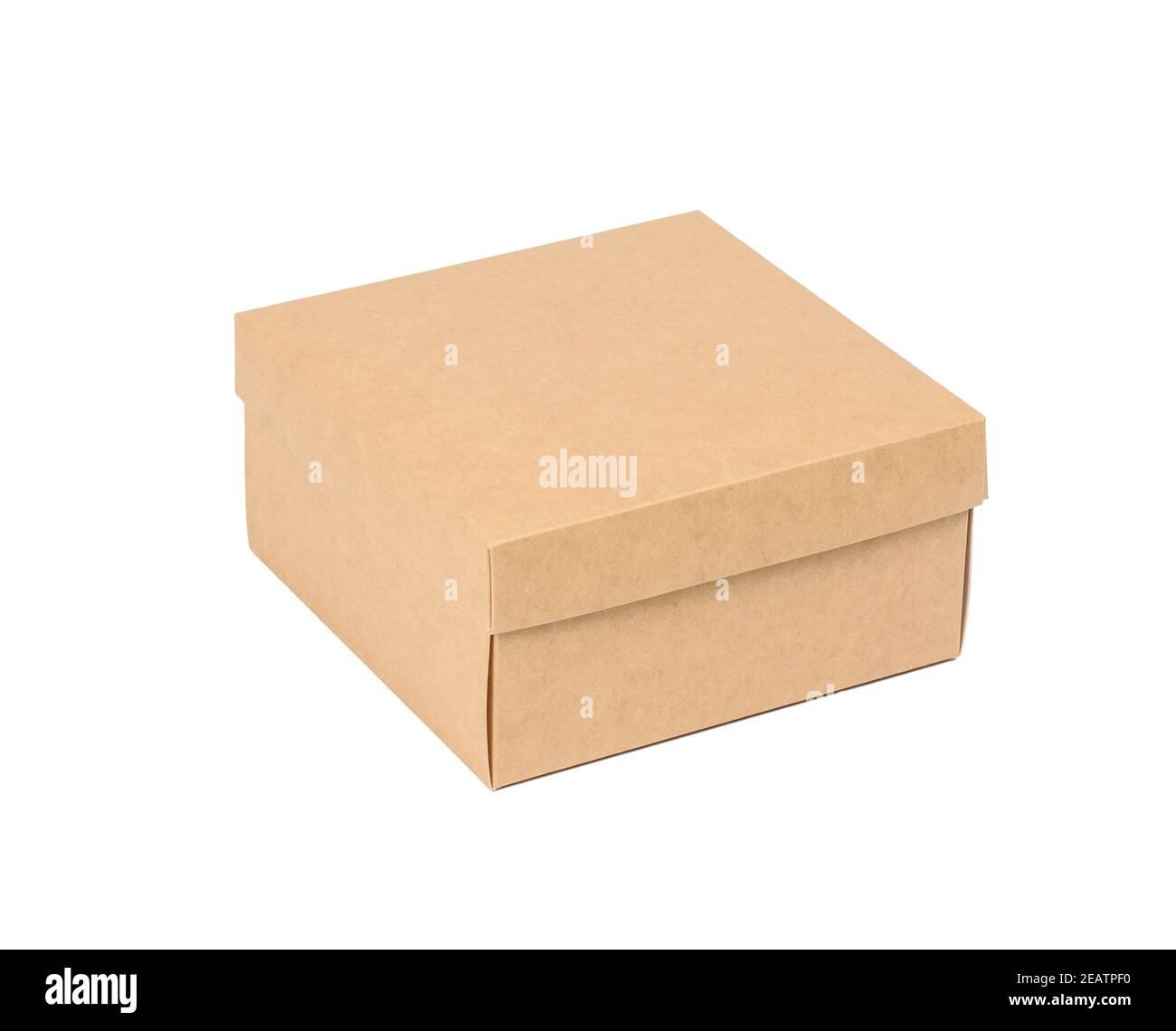 square brown cardboard box isolated on white background Stock Photo - Alamy
