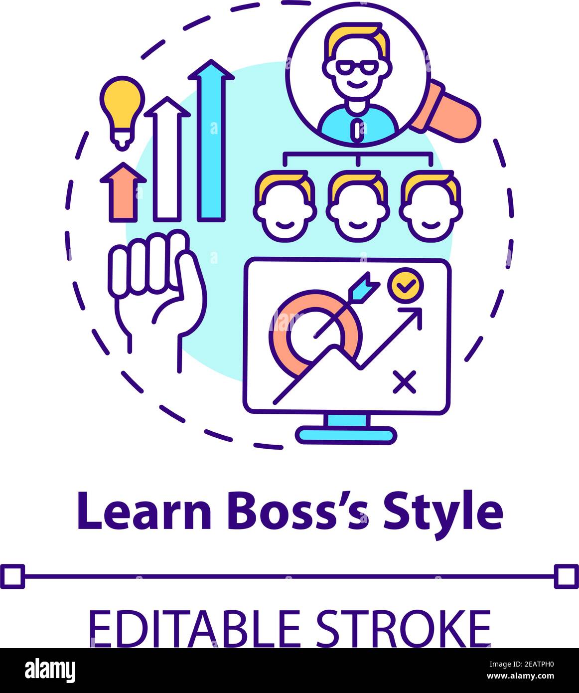 Learn style of boss concept icon Stock Vector Image & Art - Alamy
