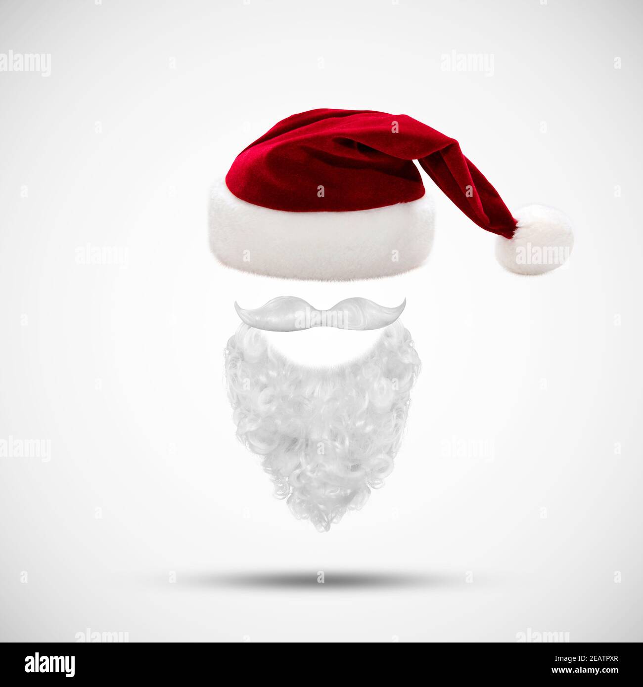 Santa Claus hat and beard for Merry Christmas Stock Photo - Alamy