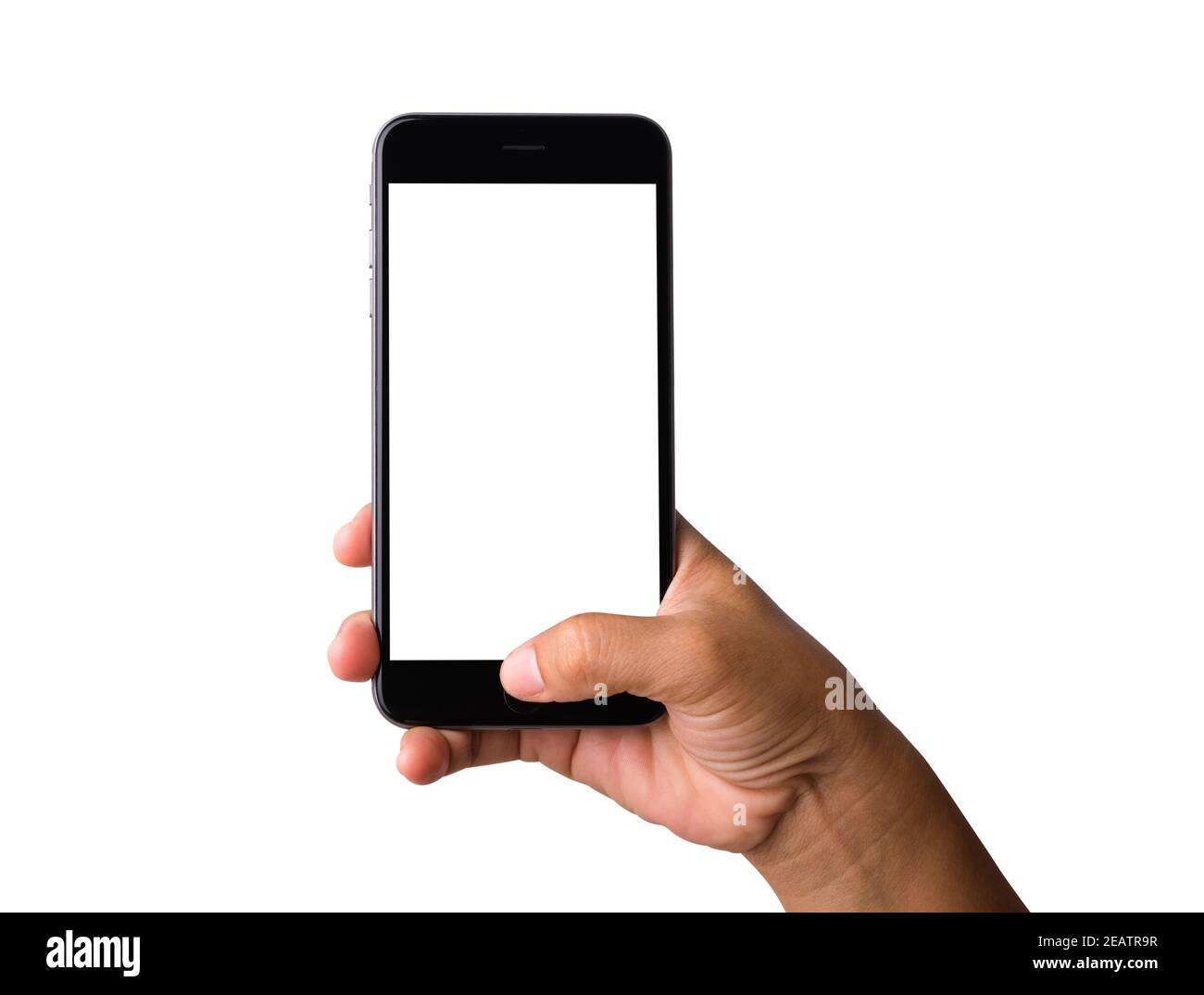 Mockup cellphone woman hand Cut Out Stock Images & Pictures - Alamy