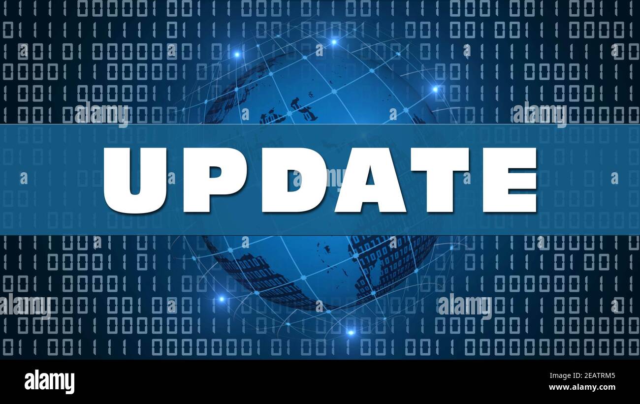 UPDATE - white lettering in front of earth globe with satellite grid on ...