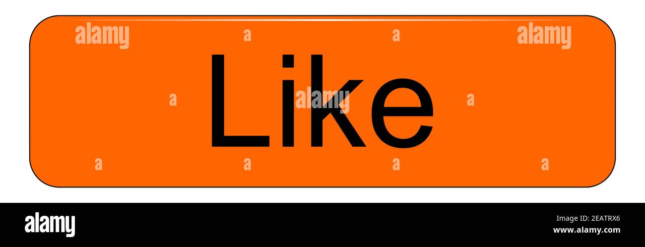 orange Like Button on white backround - illustration Stock Photo - Alamy